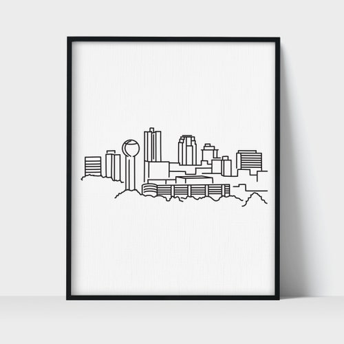 Memphis Tennessee Skyline Wall Art Print Minimalist Black And Etsy