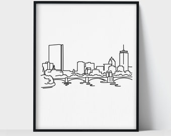 Boston Skyline | Etsy