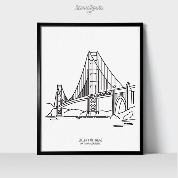 Drawing Of The San Fran Bridge Golden Gate Bridge San Francisco