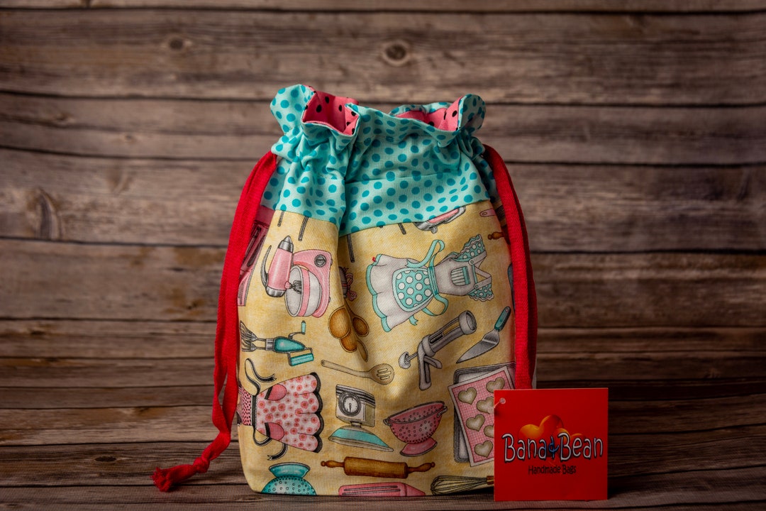 Drawstring Bag - Retro Kitchen - Etsy