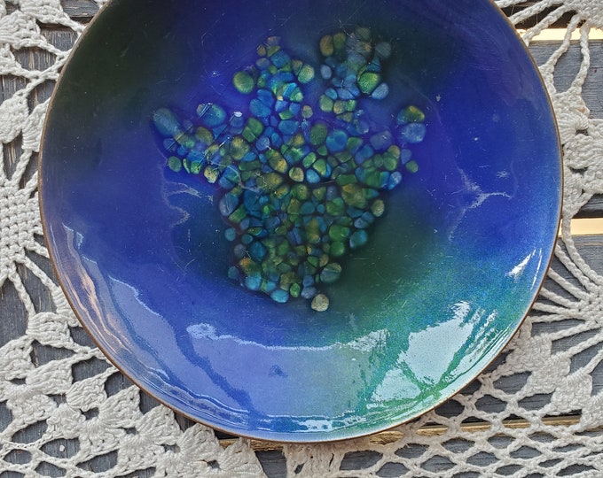 Vintage Enamel on Copper Studio Art Sculpture Dish by Bovano of ...