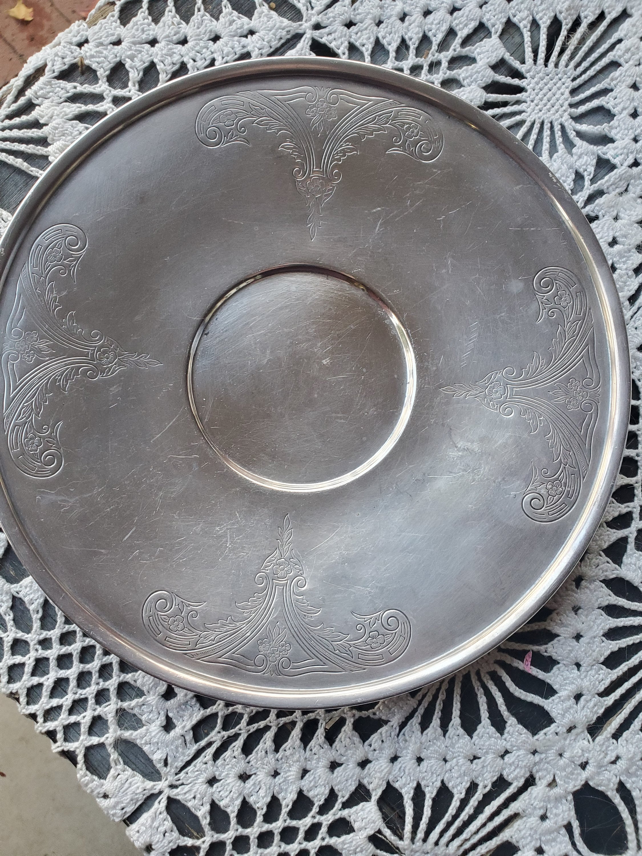 Vintage Art Nouveau Silverplate Tray Scroll and Floral Design - Etsy