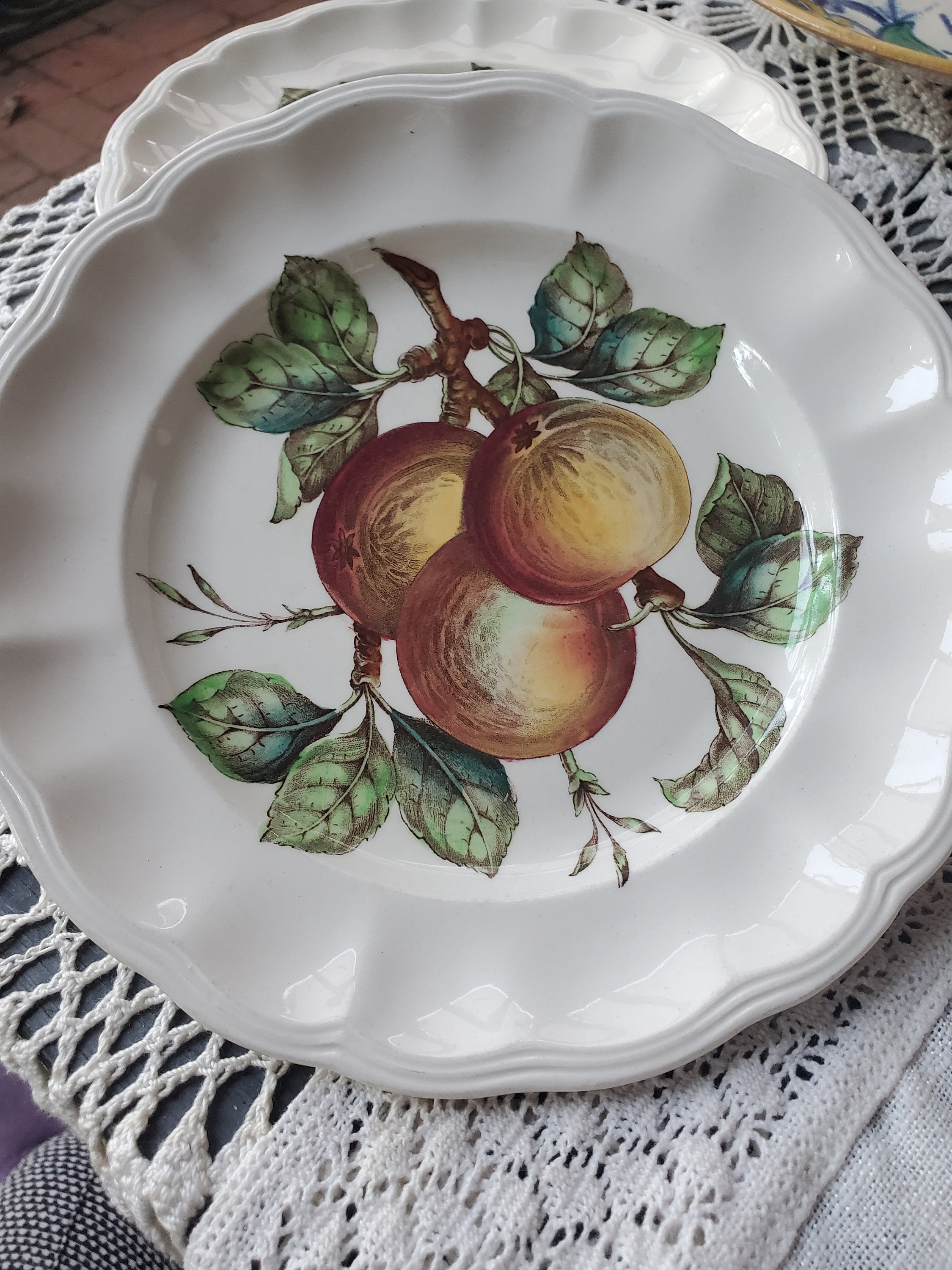 Vintage Set of Four Copeland Spode England Fruit Plates Hand Painted ...