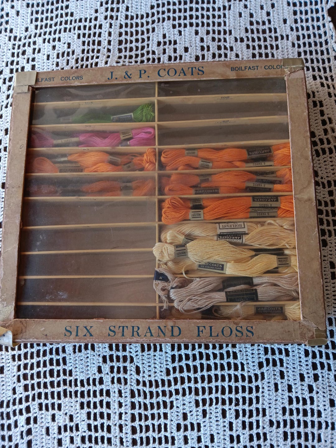 Vintage J and P Coats Embroidery Floss Display Box - Etsy