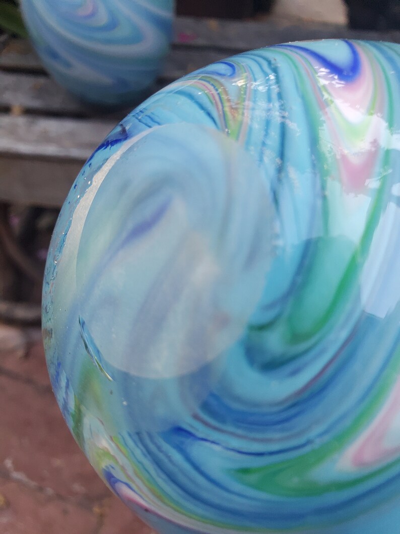 Vintage Pair of Art Glass Swirl Vases Interior White Glass - Etsy