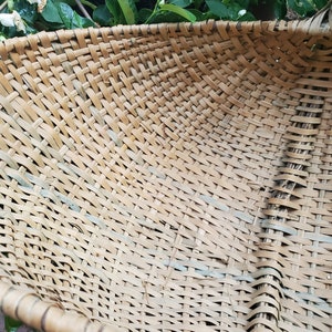 Vintage Very Large Hand Woven Splint Gathering Basket With Twig Bundle ...