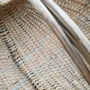 Vintage Very Large Hand Woven Splint Gathering Basket With Twig Bundle ...