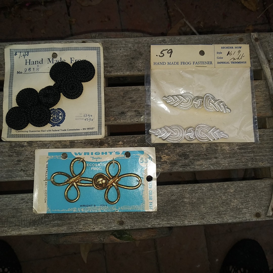 Vintage Hand Made Set of Frog Closures for Clothing or Decor Braid ...