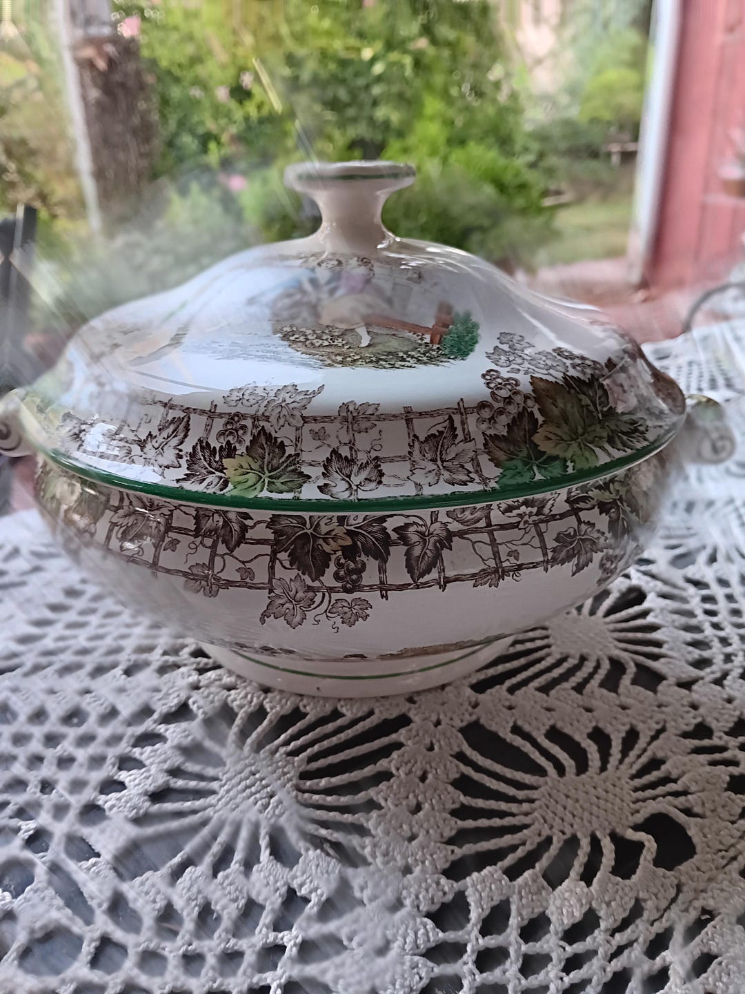 Vintage Copeland Spode Byron Covered Vegetable Dish, Woman and Goats ...