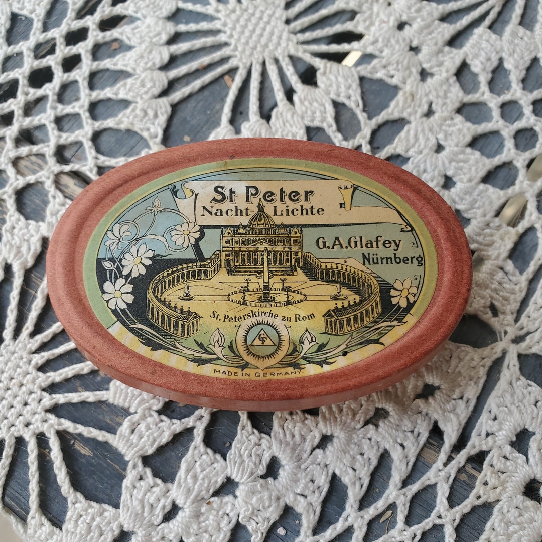 Vintage German Paper Candle Holder Flower Arranger Box Pretty Graphic ...