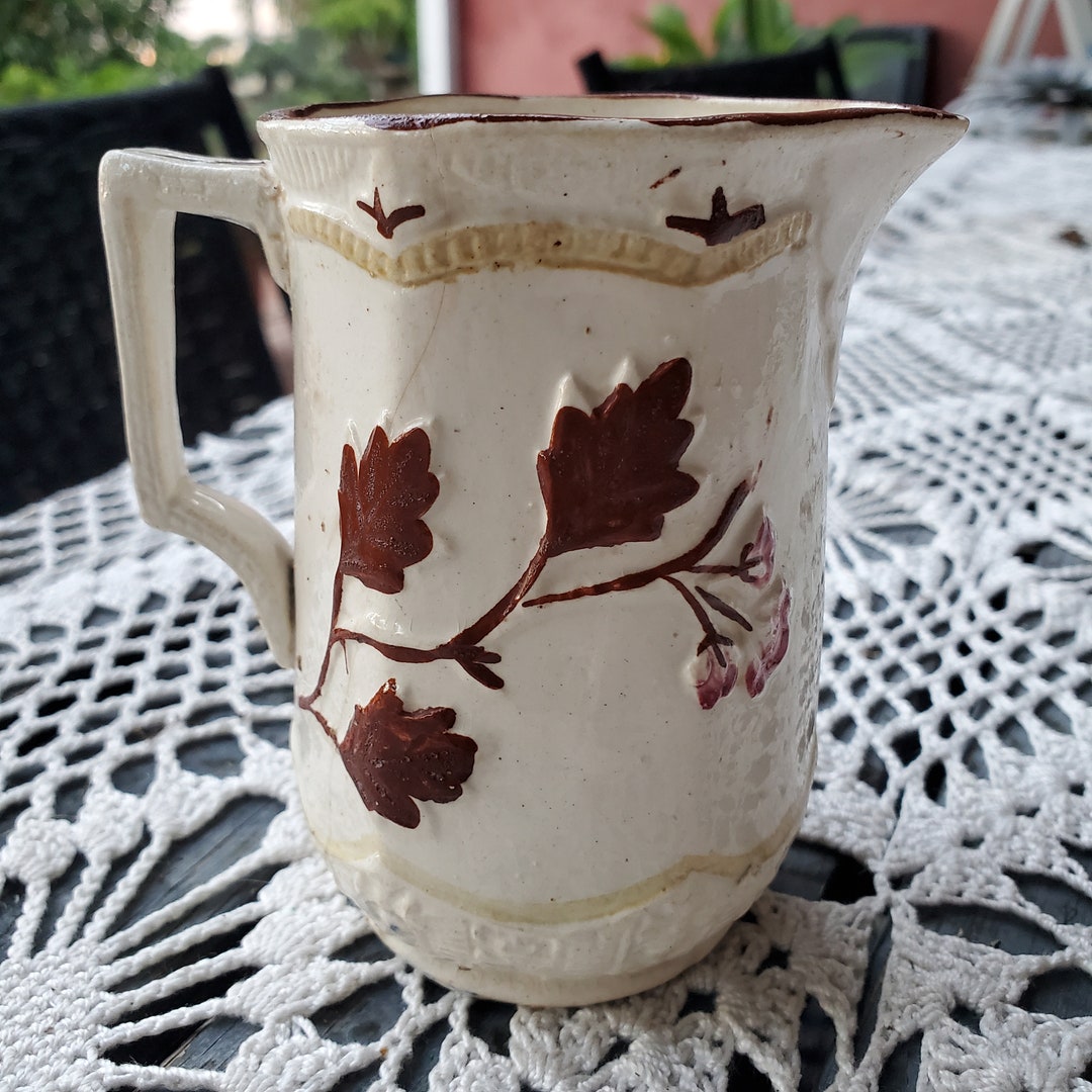 Vintage Tiny Hand Painted English Pitcher Circa 1880 Flower Sprig Bud ...