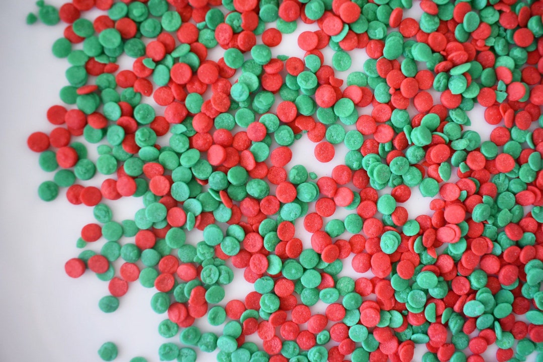 Edible Sprinkles - Red and Green Confetti - Etsy