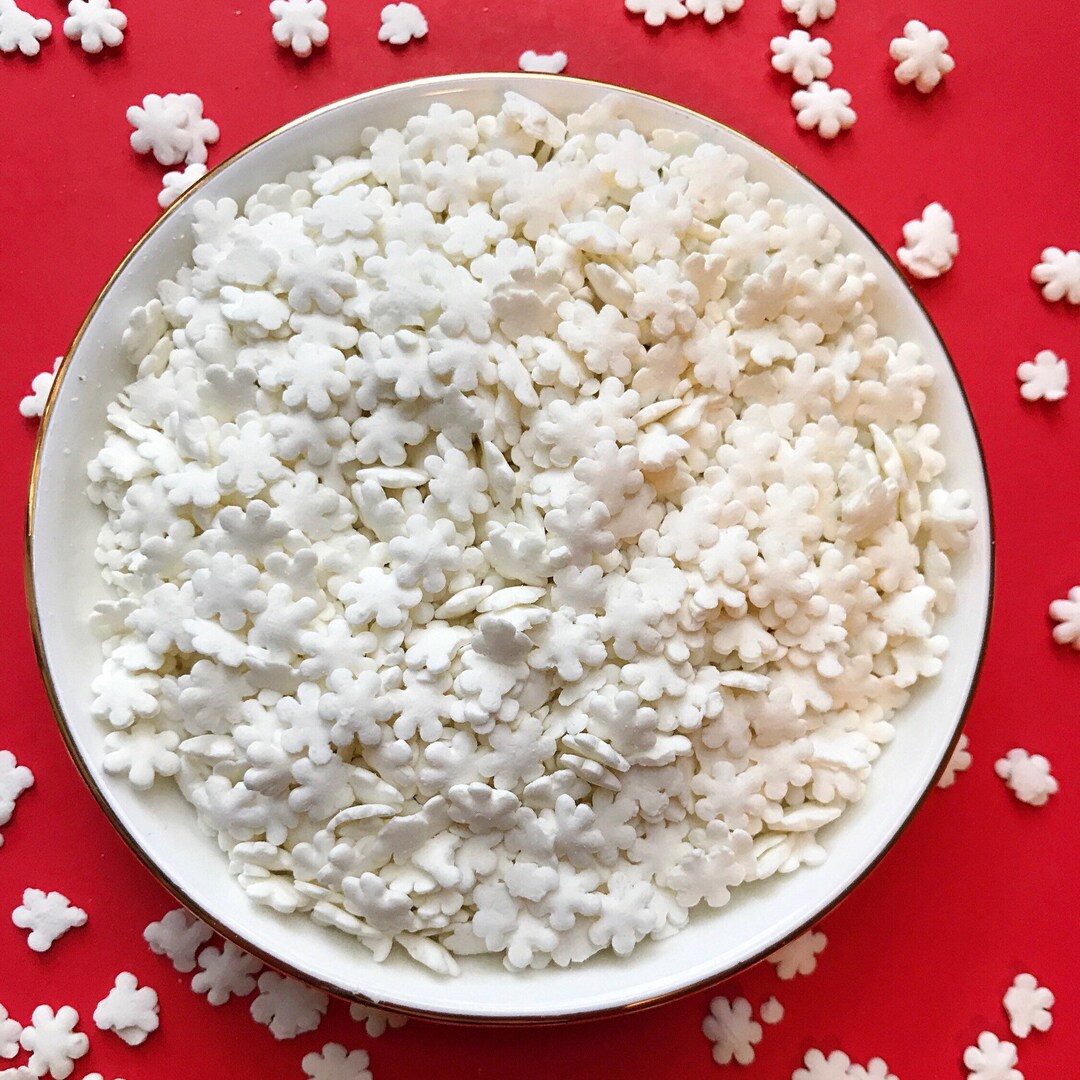 Snowflake Sprinkles White Confetti Snowflake Sprinkles 3 - Etsy