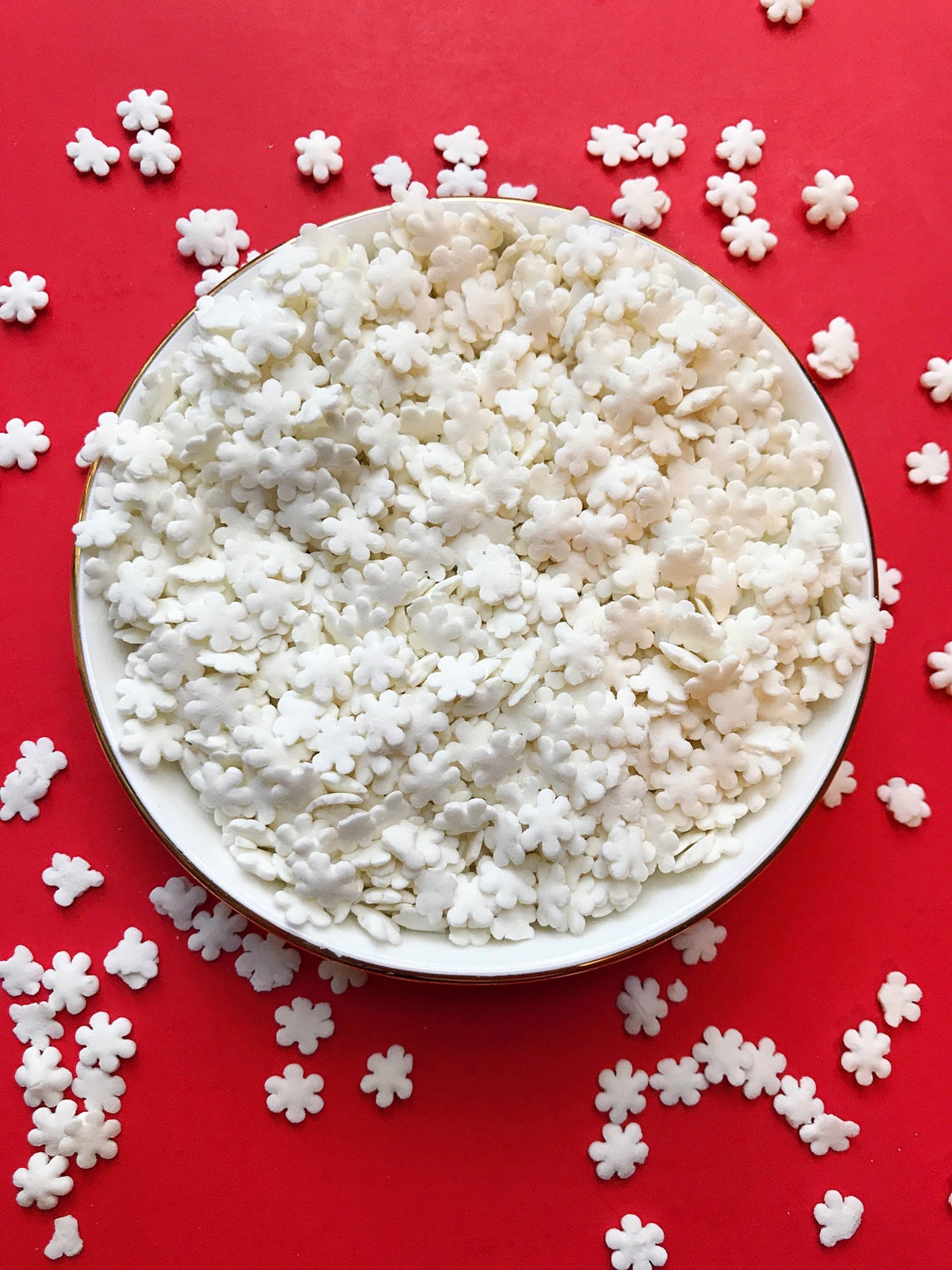 Snowflake Sprinkles White Confetti Snowflake Sprinkles 3 | Etsy