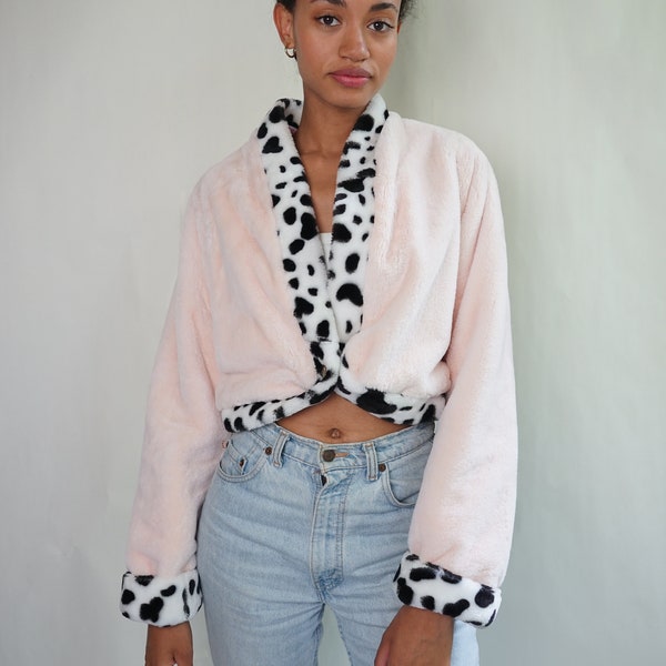 Fluffy Cow Crop Jacket - Etsy