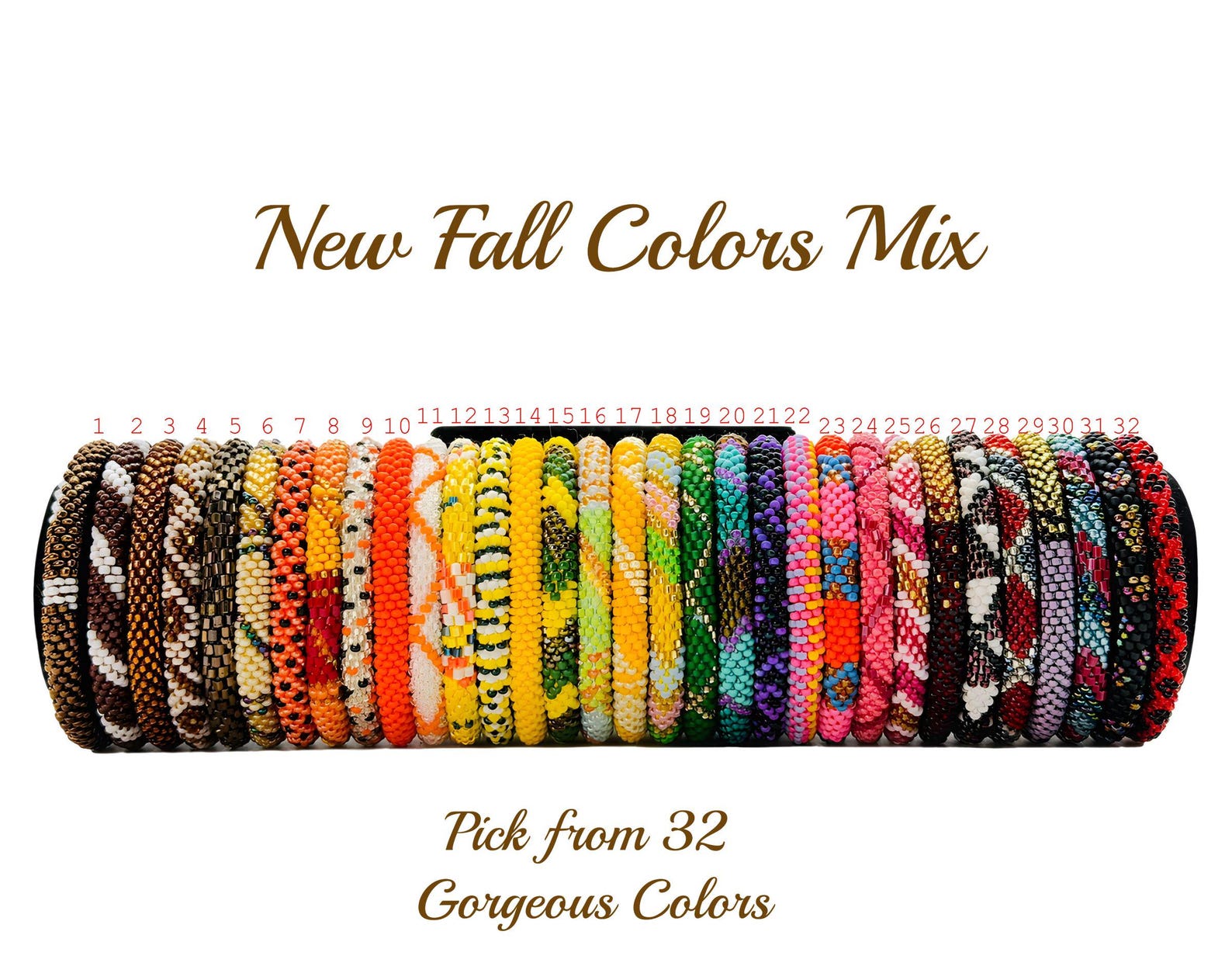 Colorful Fall Colors Nepal Boho Glass Seed Beads Bracelets. - Etsy