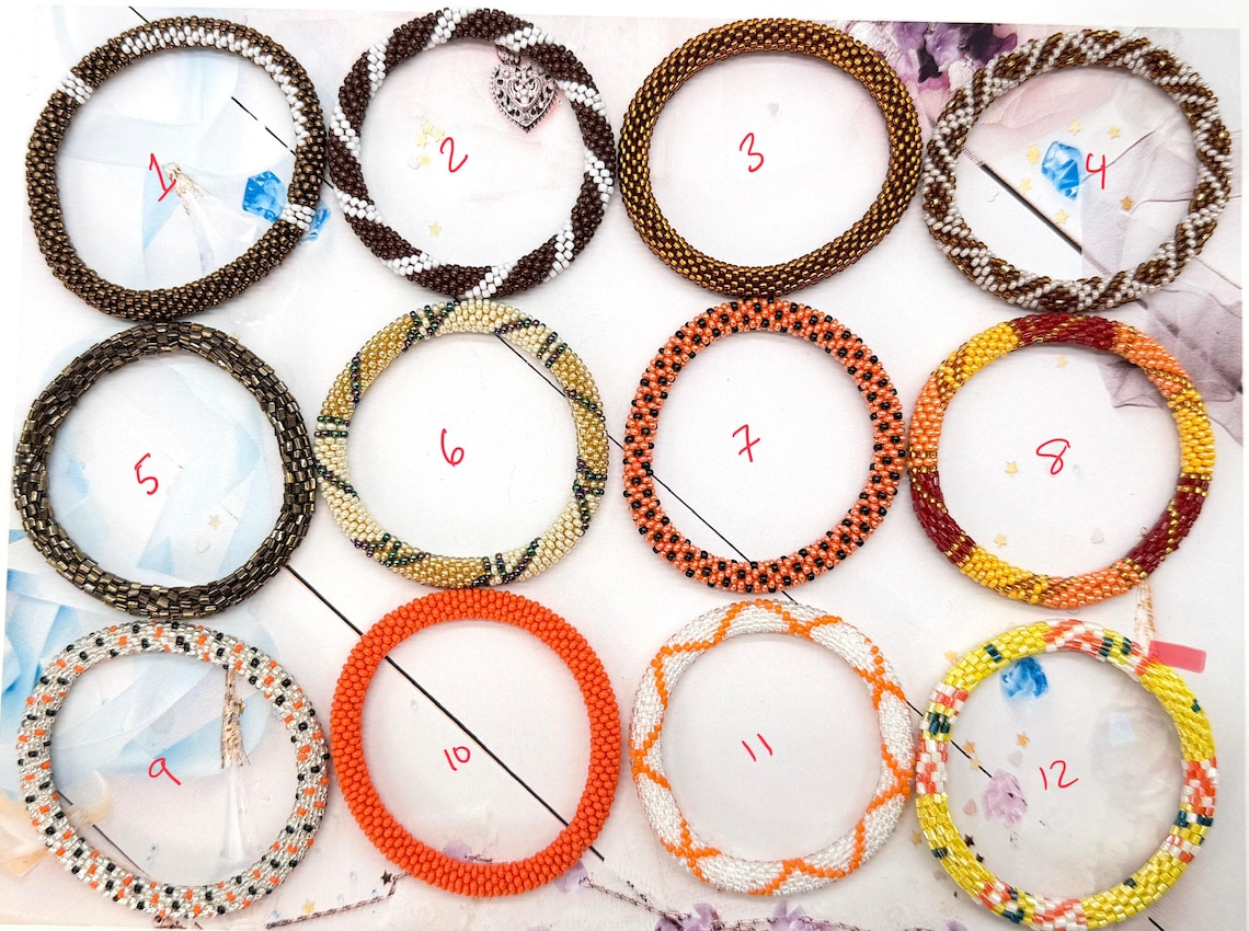 Colorful Fall Colors Nepal Boho Glass Seed Beads Bracelets. - Etsy