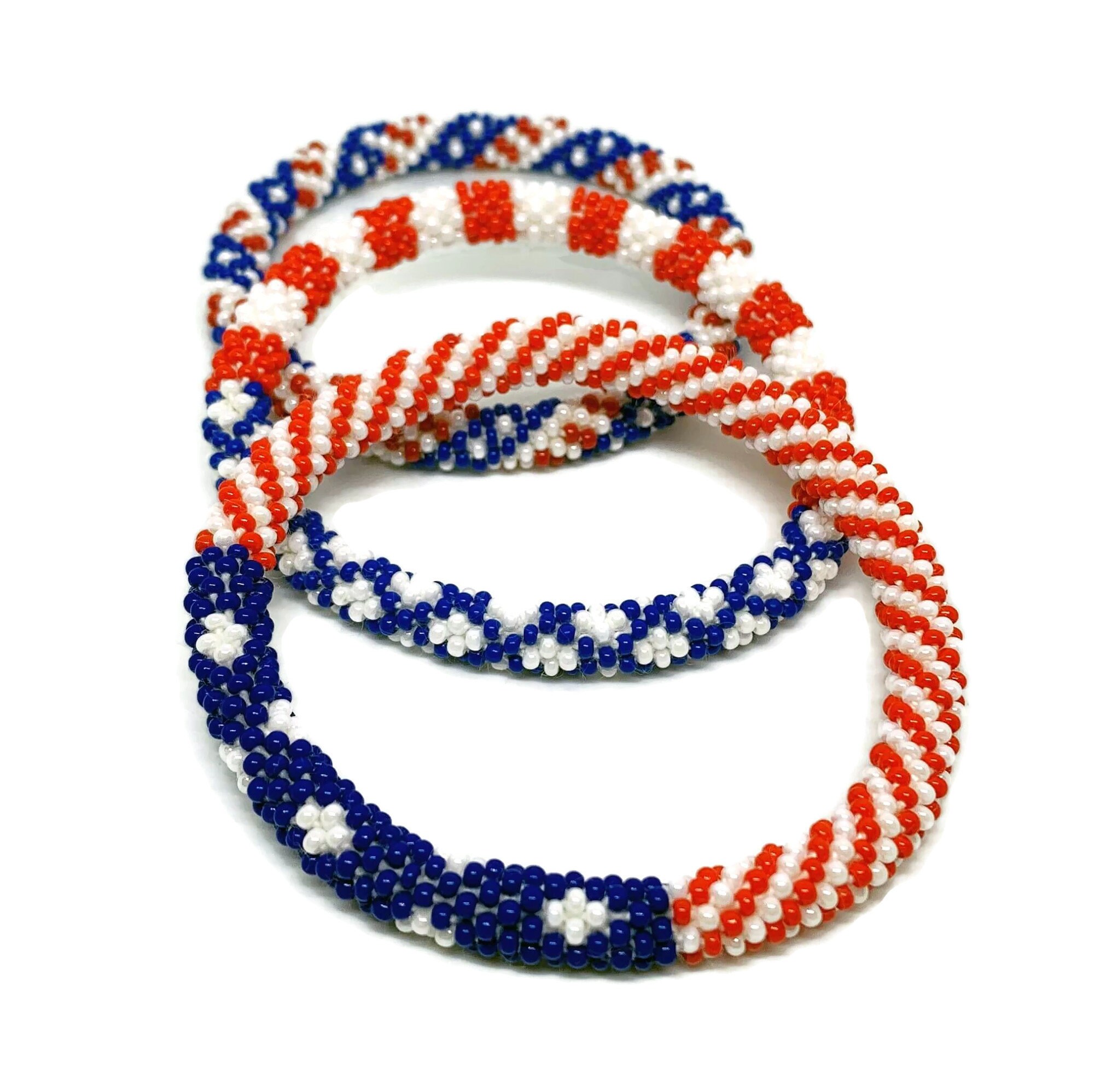 Red White and Blue USA Flag Bracelets. Patriotic Colors | Etsy