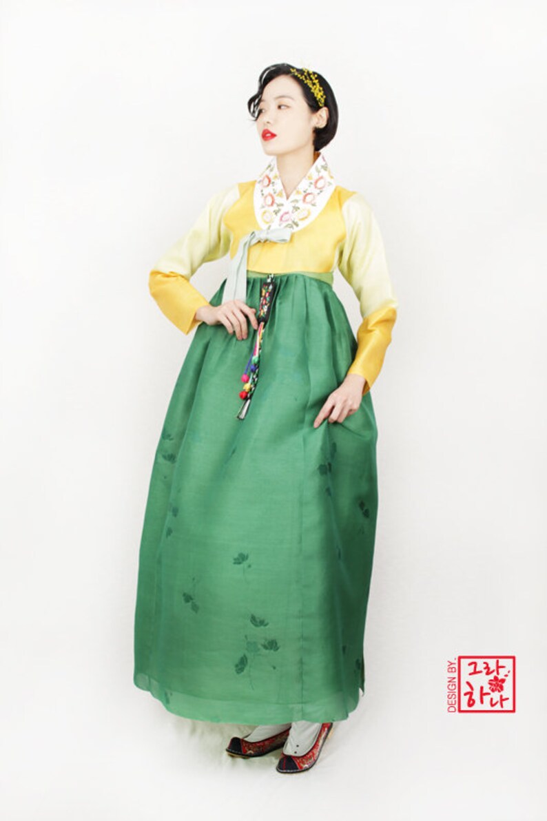 Green Sunflower Hanbok Set - Etsy