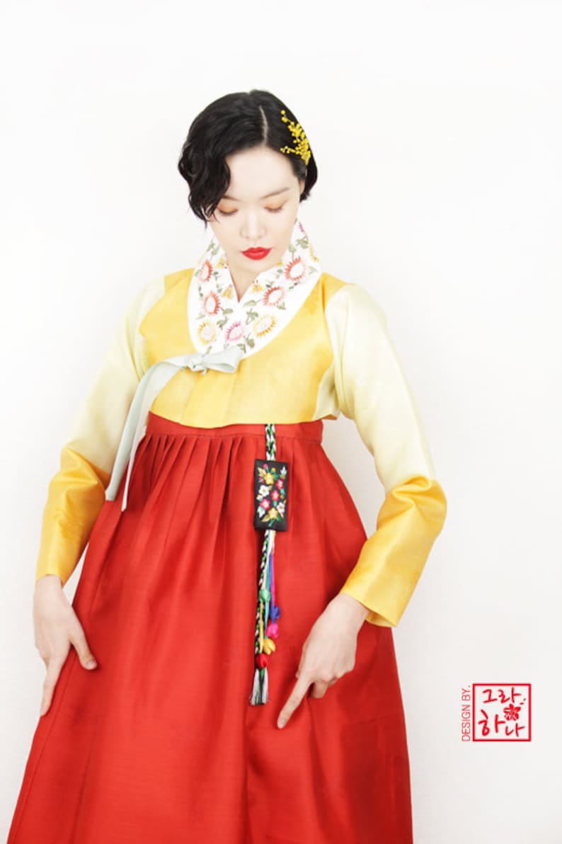 Red Sunflower Hanbok Set - Etsy