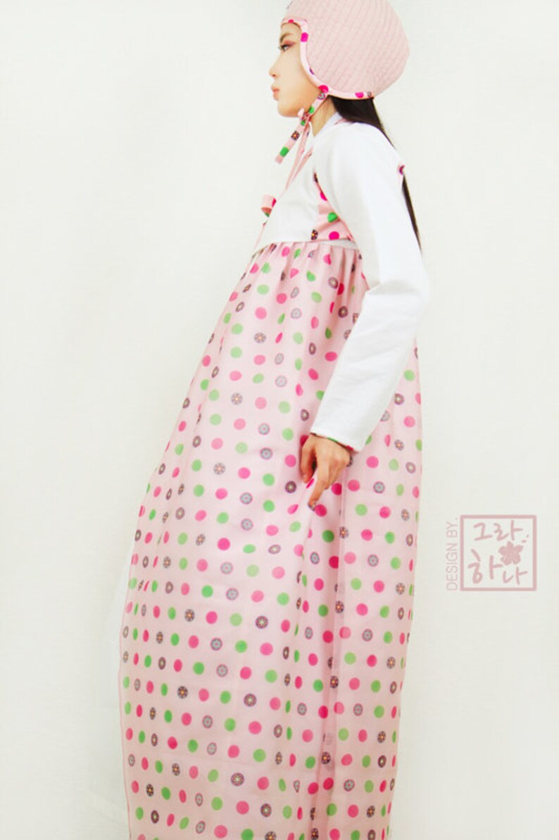 Granghana Dancheong Dot Forked Hanbok Dress - Etsy