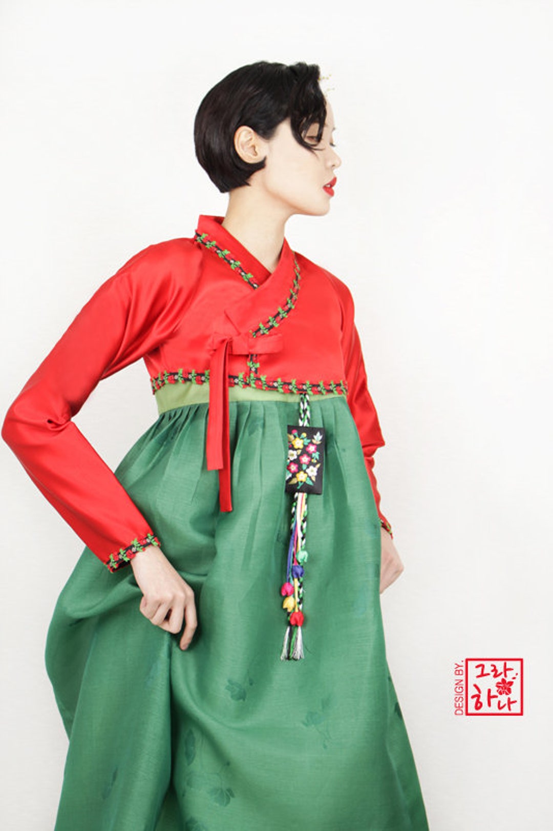 Green and Red Roses Hanbok Set - Etsy