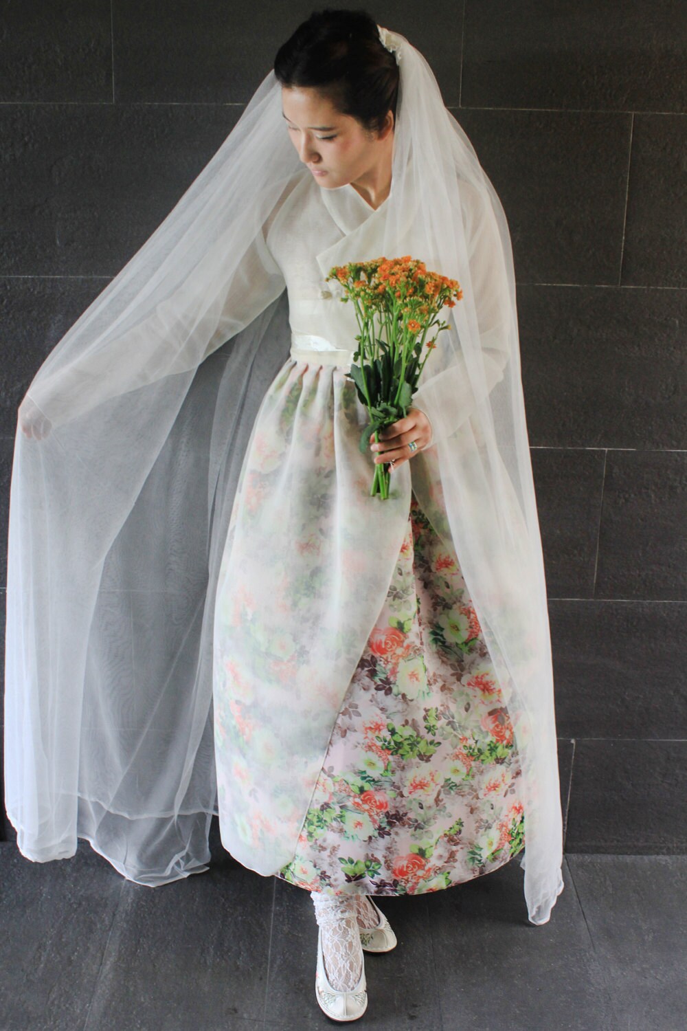 Flower Hanbok Dress (ivory) - Etsy Canada