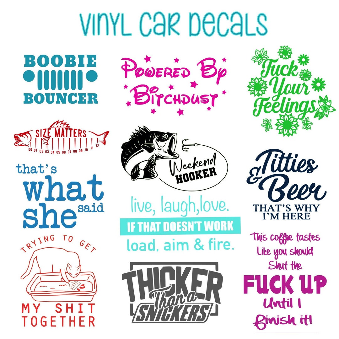 Vinyl Car Decals, Funny Car Decals, Custom Car Window Vinyl Pick Design ...