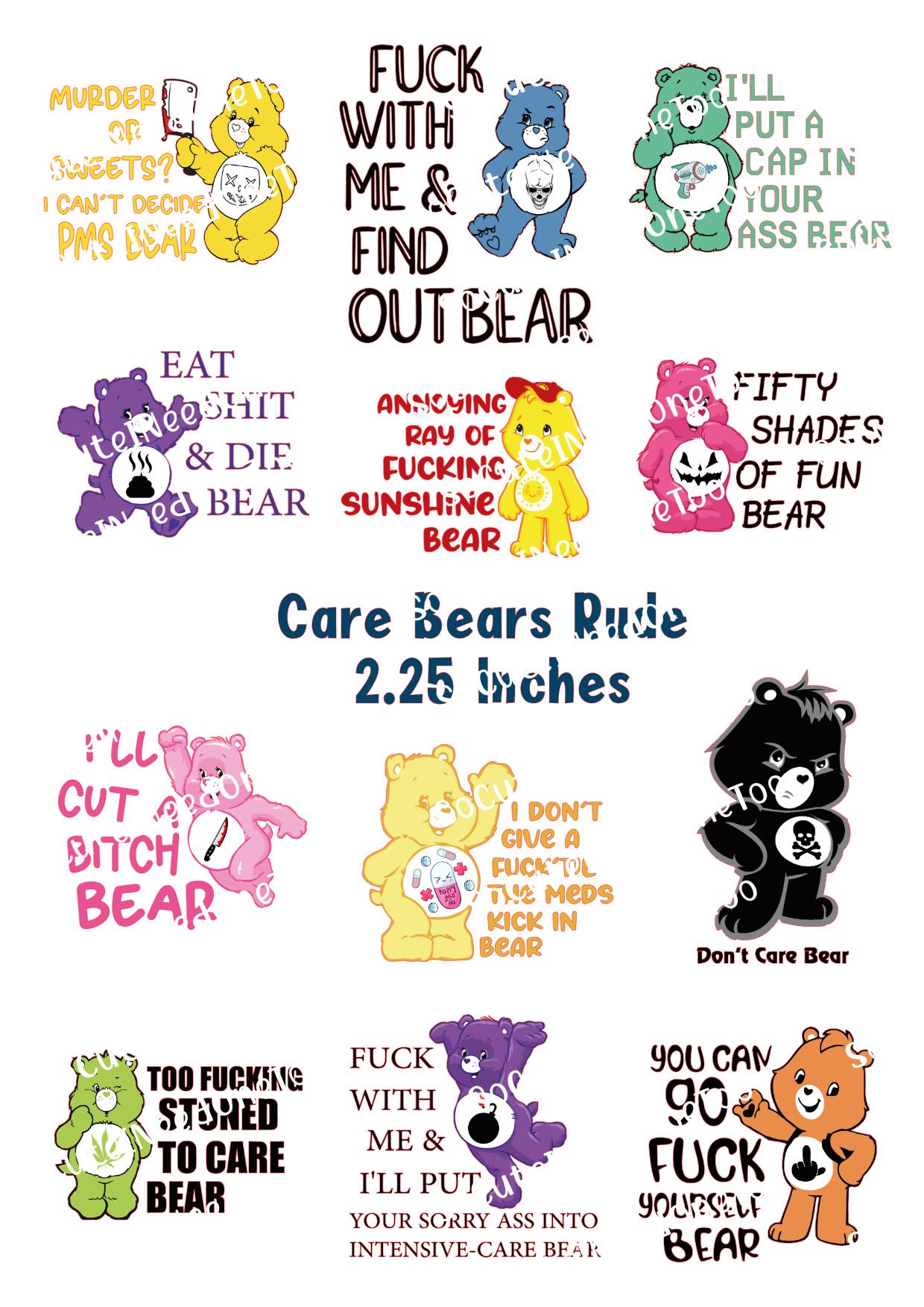 Hilarious Care Bears Decals With Adult Humor, Naughty Bears Saying ...