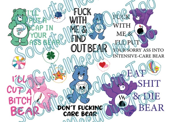 Swear Bear PNG Bundle 12 Pngs - Etsy Canada