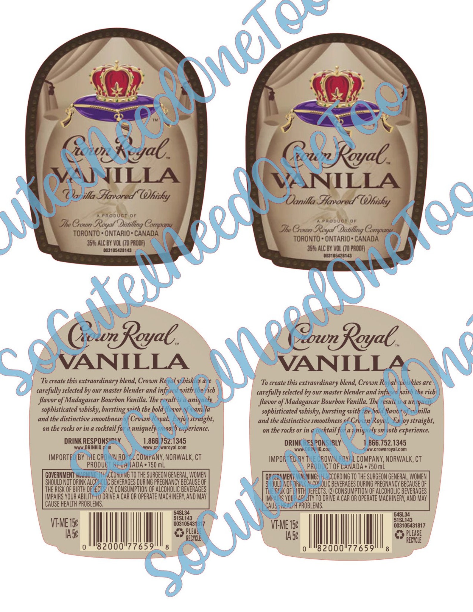 Crown Royal Decals Crown Royal Apple Peach on Clear/white | Etsy