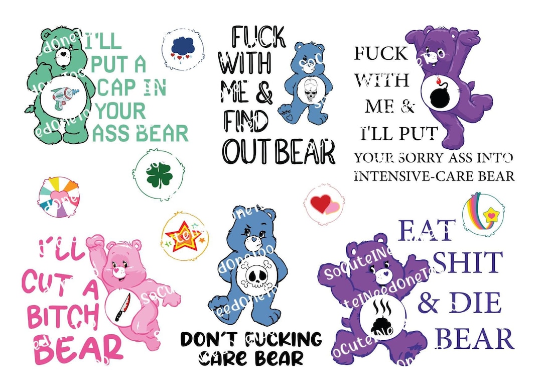 Hilarious Care Bears Decals With Adult Humor, Naughty Bears Saying ...