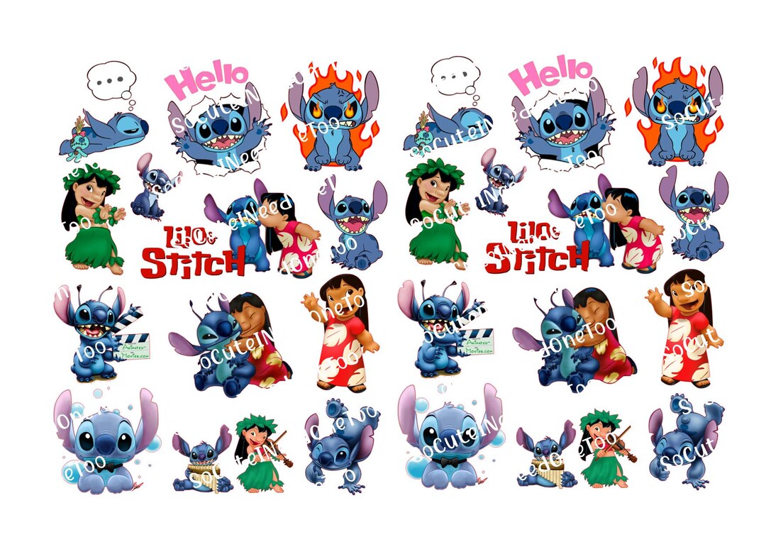 Lilo & Stitch Decals: Laser Printed Waterslides for Kids Cups - Etsy