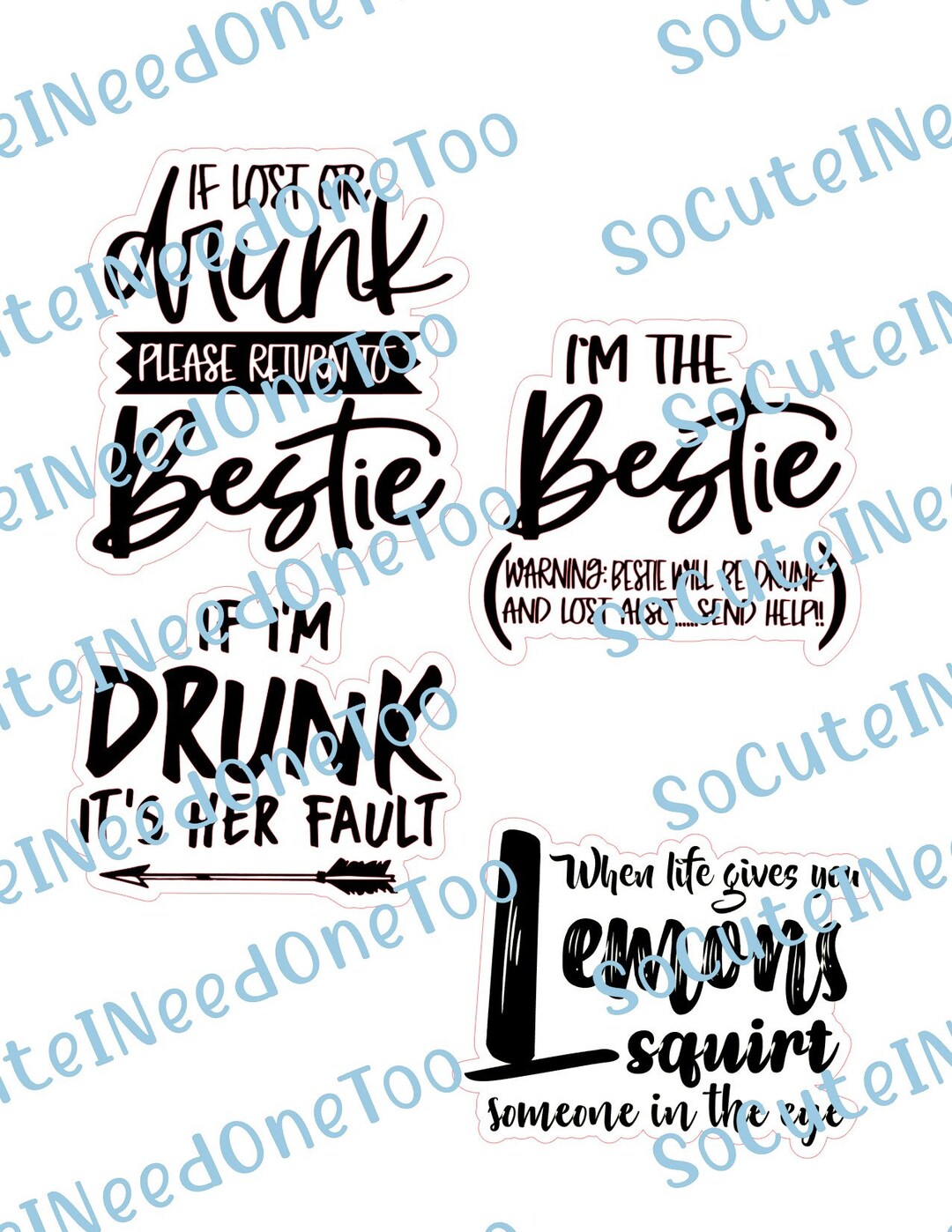 Drunk Bestie Stickers, Bestie Stickers, Best Friend Stickers, BFF for ...