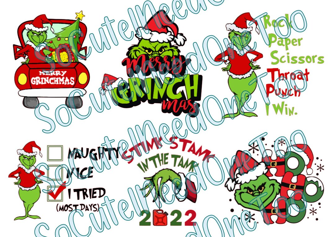 Grinch Waterslides Grinch Theme Decals Grinch Sayings - Etsy México