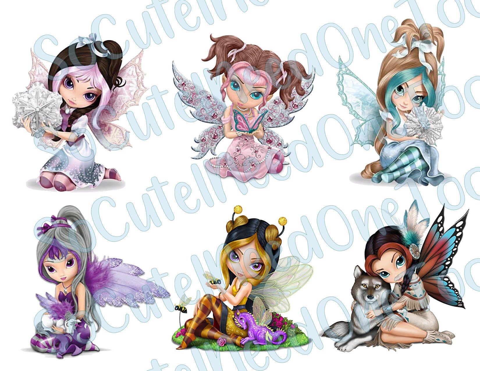 Fairies Fairy Inspired Fairy in Tea Cups 4 Different - Etsy