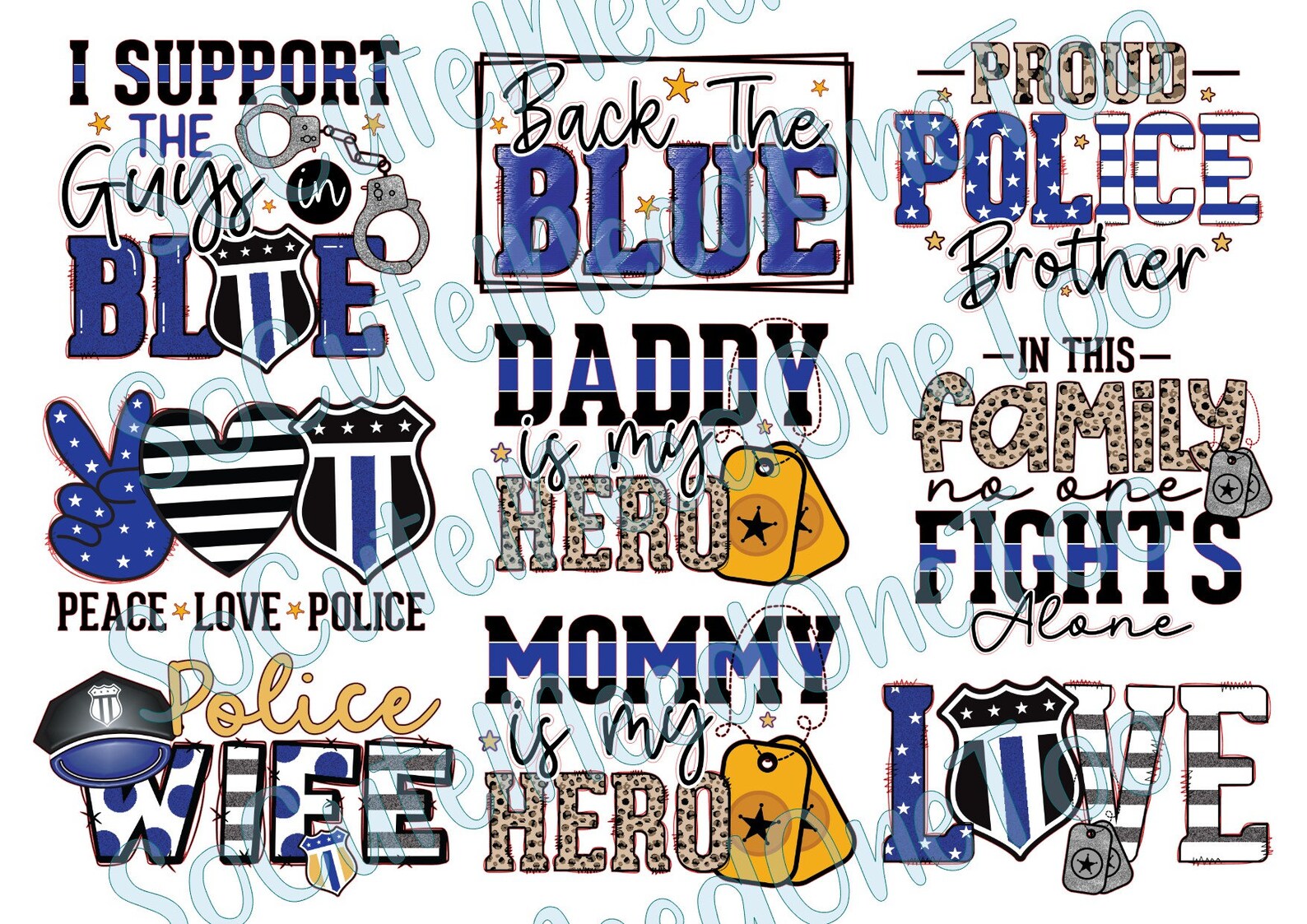 Police/cop Theme Decals My Hero Blue Lives Matter K-9 on - Etsy