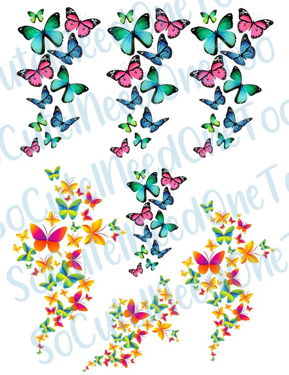 Butterfly Ivy Ivy Butterflies on Clear/white Waterslides - Etsy