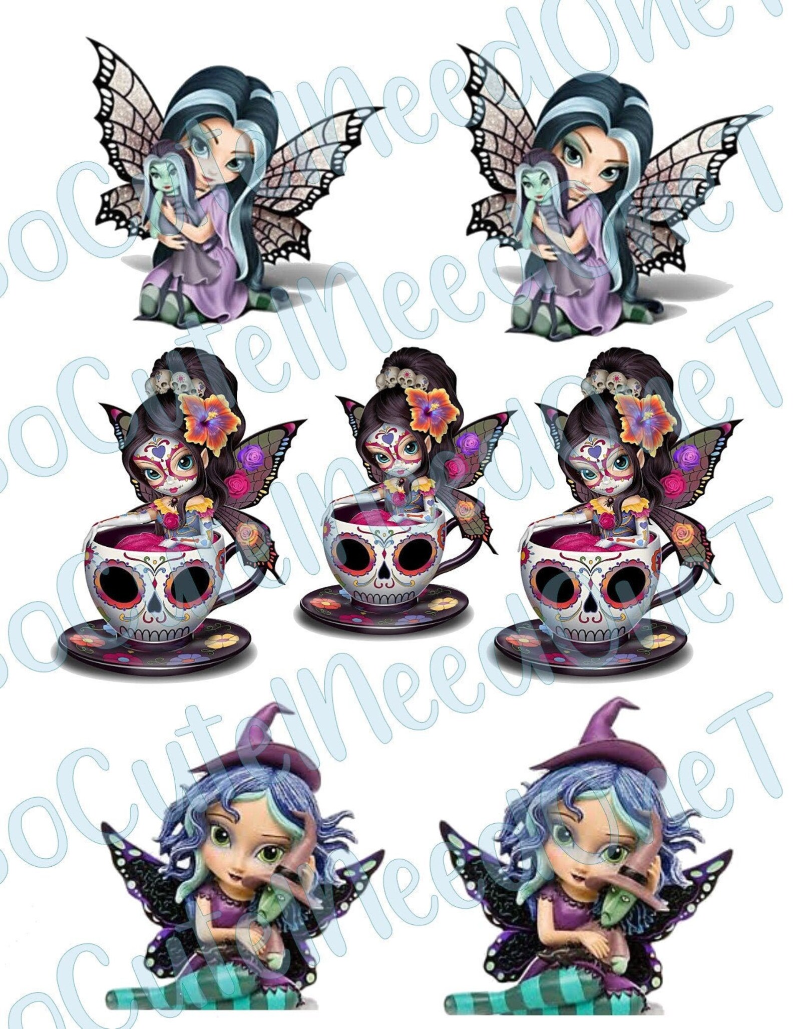 Fairies Fairy Inspired Fairy in Tea Cups 4 Different - Etsy