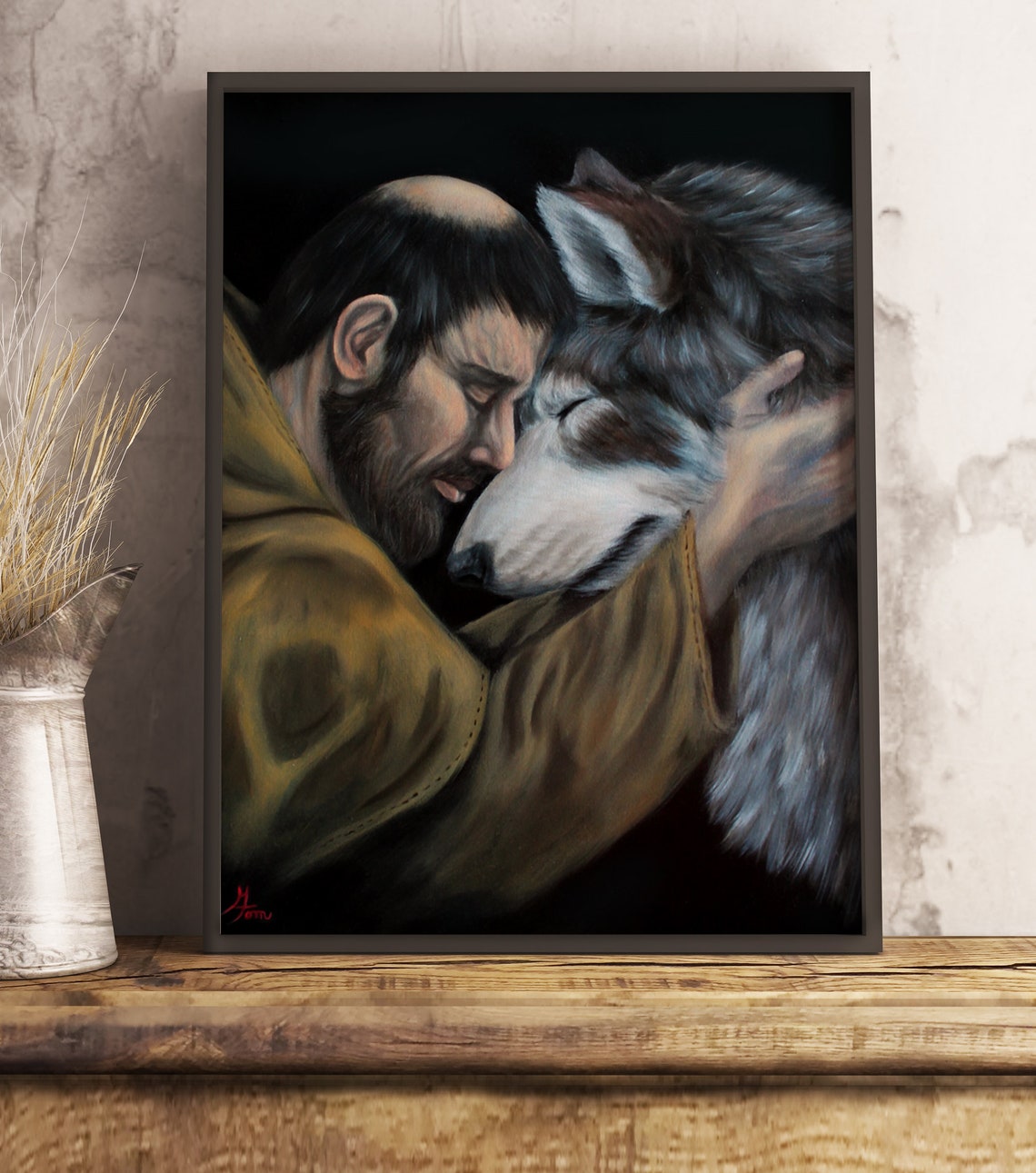 St Francis of Assisi, Wolf Art, Catholic Art, Religious Wall Art ...