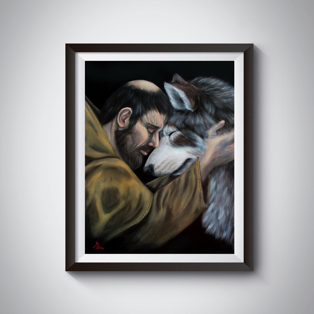 St Francis of Assisi, Wolf Art, Catholic Art, Religious Wall Art ...