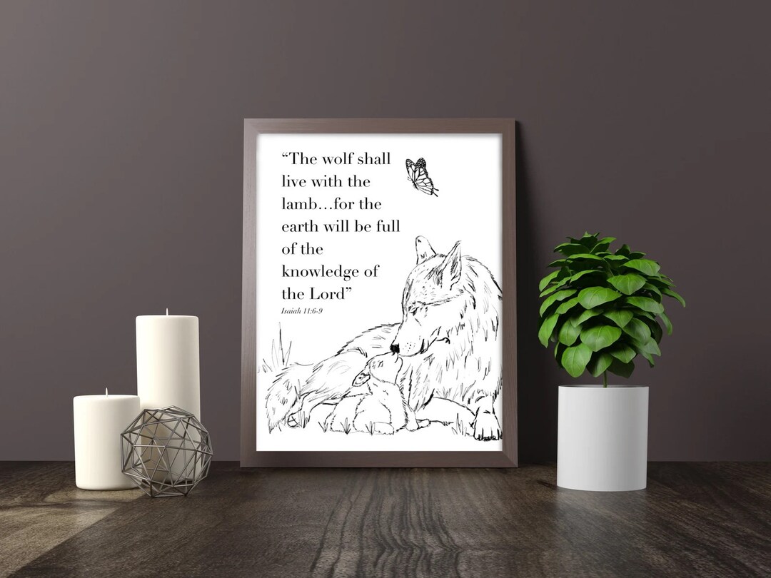 Bible Verse Poster, Scripture Printable, Bible Verse Wall Art, Wolf and ...