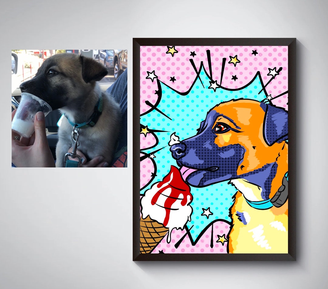 Custom Pet Pop Art, Pet Pop Art, Custom Dog Portrait, Pet Painting ...