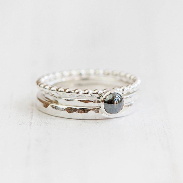 Silver Stack Ring - Etsy UK
