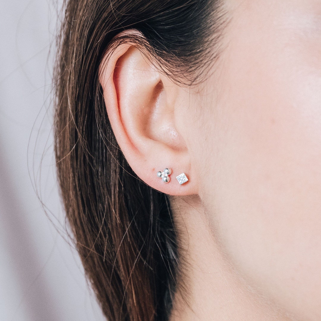 Mismatched Earrings, Mix and Match Stud Earrings, Sterling Silver Studs ...