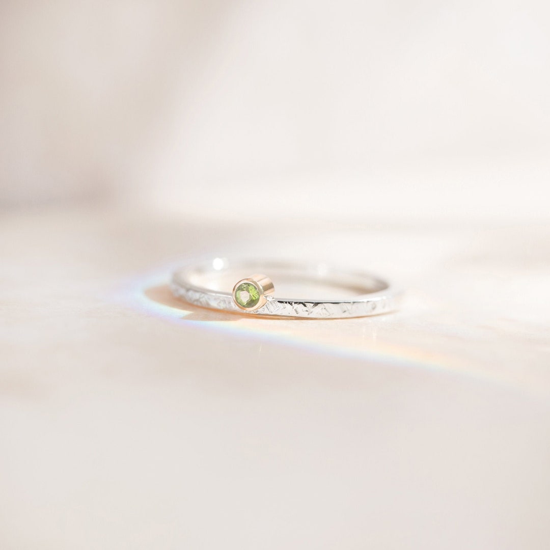 Peridot Ring August Birthstone Ring Gemstone Stacking Ring - Etsy
