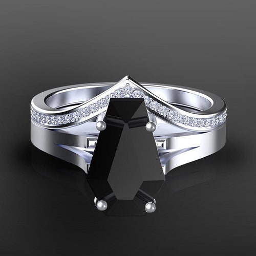 Autumn Sterling Silver Natural Coffin Cut Ring - Etsy