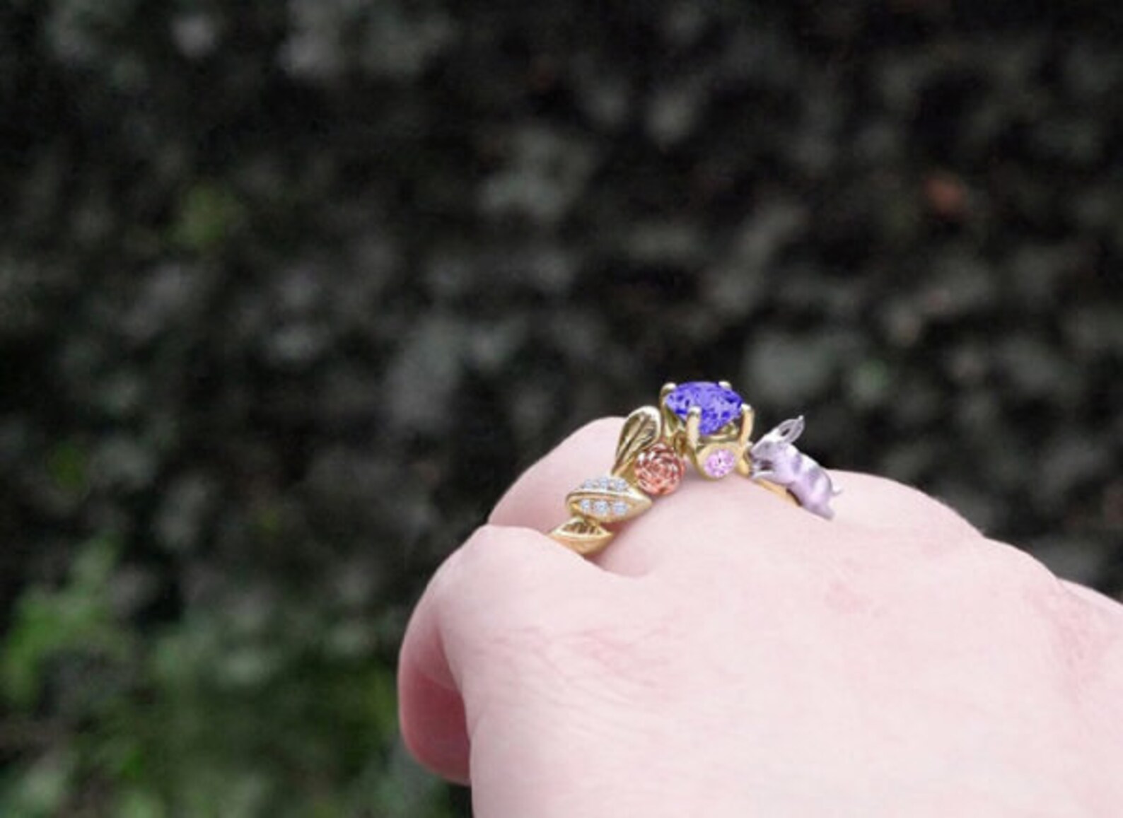 Alice Gold Ring two Worlds Alice in Wonderland Collection | Etsy