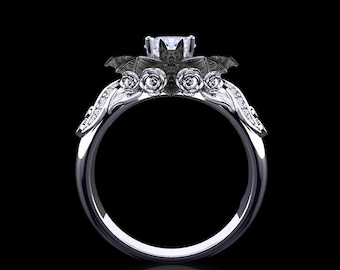 Bat Ring With Ruby Low Bezel Gothic Ring Gothic Jewelry Unisex Handmade ...