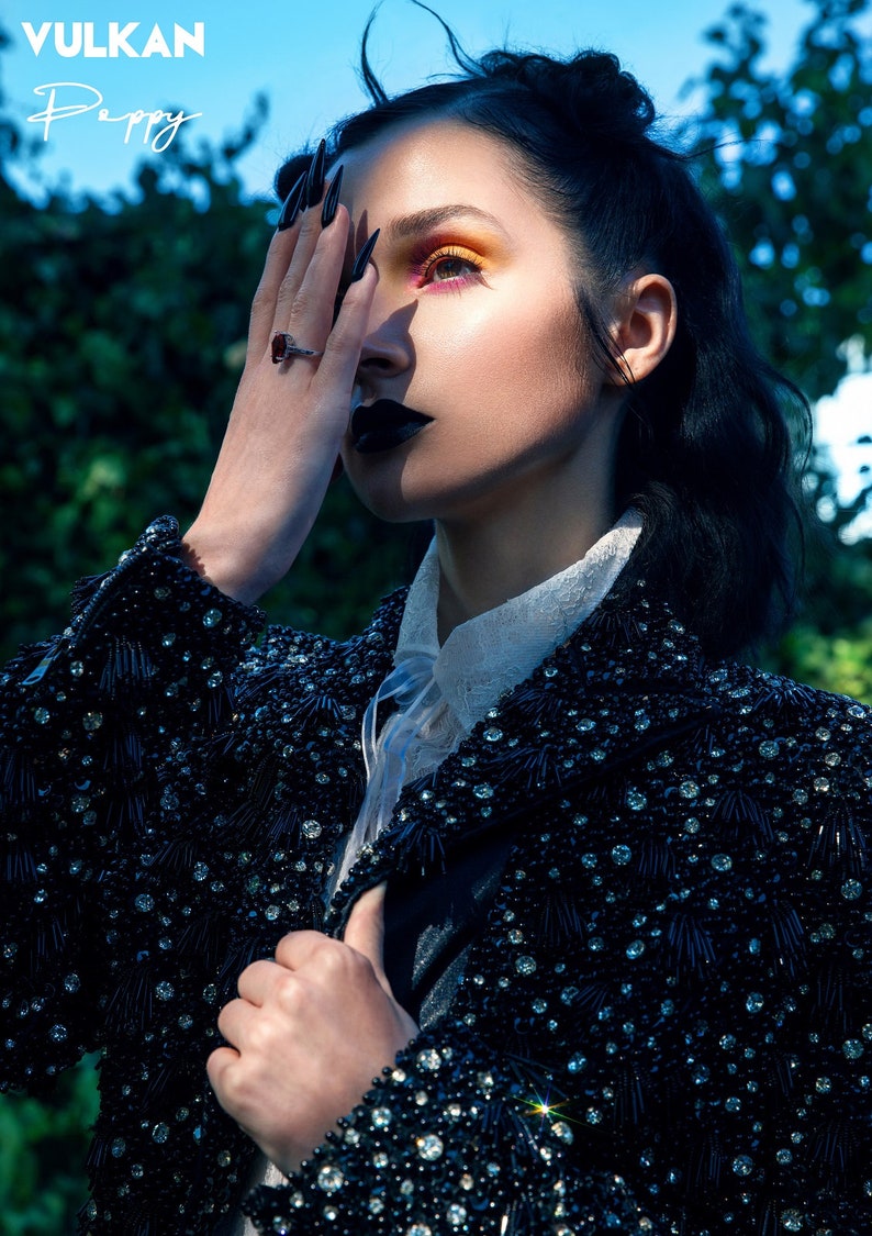 Autumn Sterling Silver Natural Coffin Cut Ring - Etsy